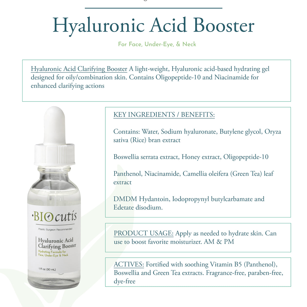 Biocutis - Hyaluronic Acid Clarifying Booster – Biocutis.com